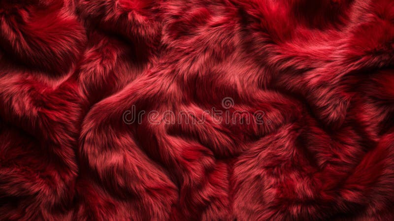 Close-up of a Deep Red Furry Texture Stock Illustration - Illustration ...