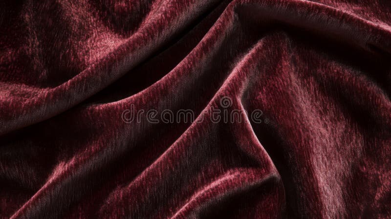 Close-up of Deep Red Velvet Fabric with Subtle Texture and Drape Stock ...