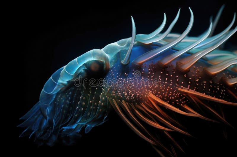 Deep-sea Creature Surrounded by Clouds of Bioluminescent Light Stock ...