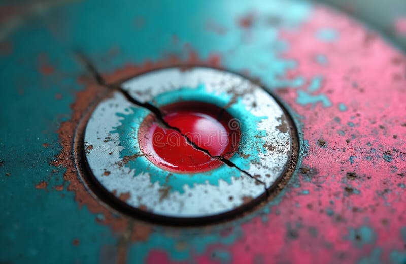 Close-up Defect. Red Indication, Crack on Weld. Destructive Method for ...