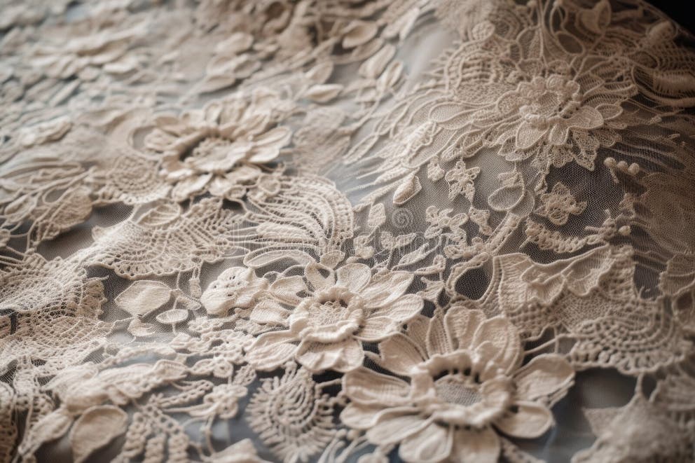 Close-up of Delicate Fabric Texture, with Intricate and Detailed ...