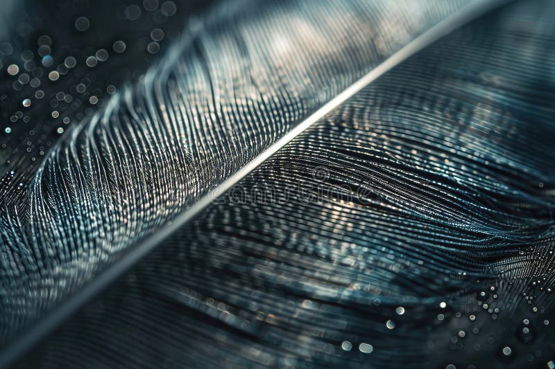 Close-up of Delicate Feather Texture in Monochrome for Background or ...