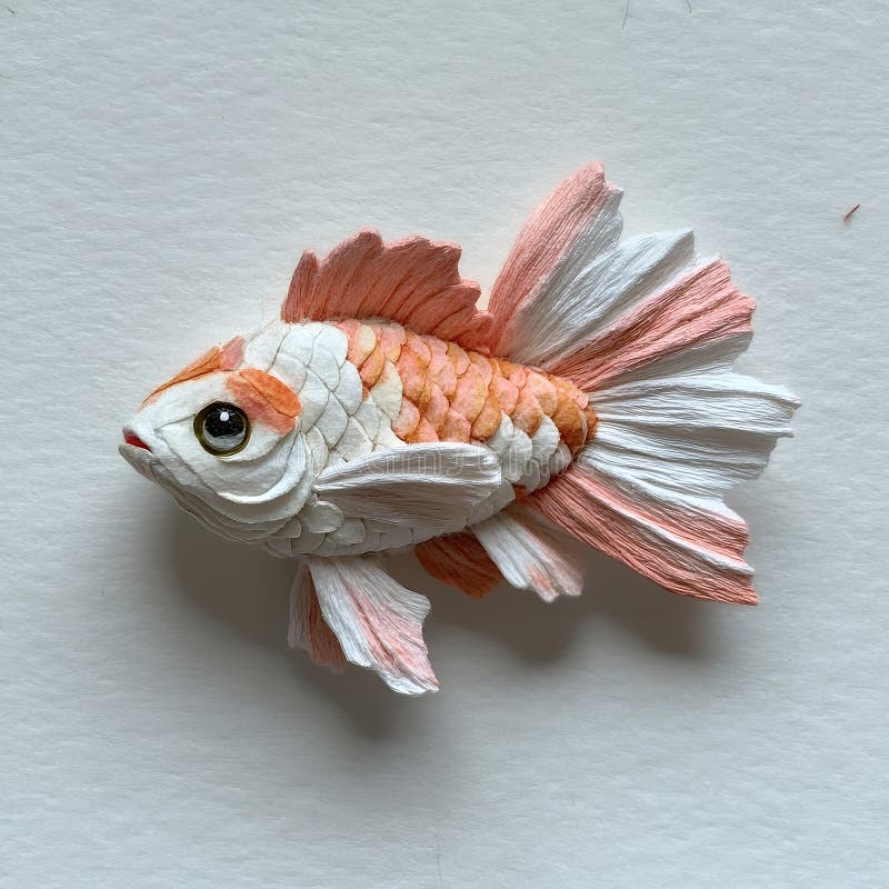 Closeup of a Delicate Paper Fish Sculpture Stock Illustration ...