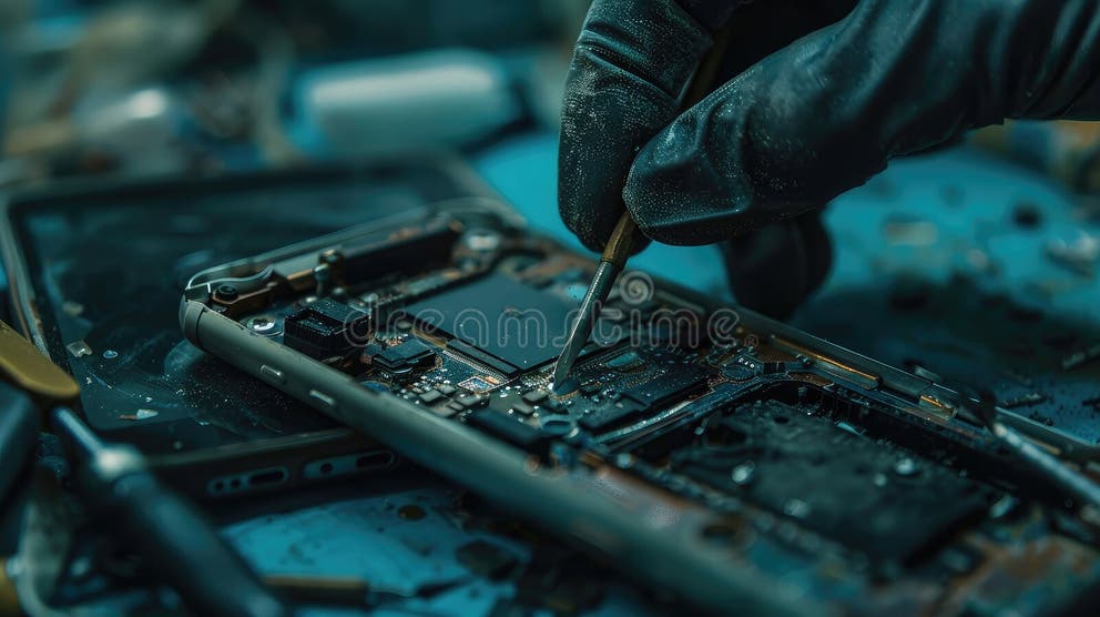 Close-up of a Delicate Process of Removing a Broken Camera Module from ...