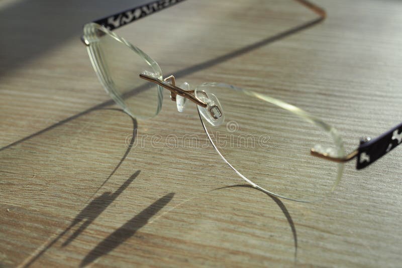Close-up of Delicate Rimless Female Glasses in Sunlight Stock Photo ...