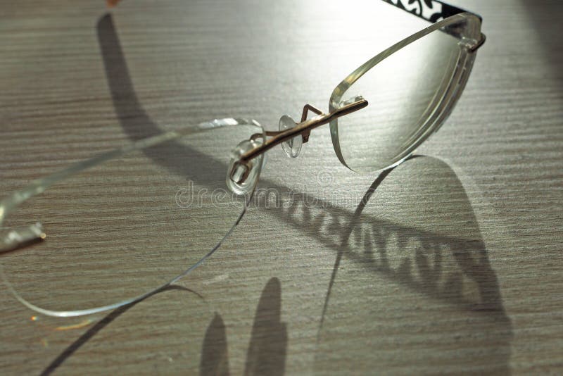 Close-up of Delicate Rimless Glasses on Table Stock Image - Image of ...