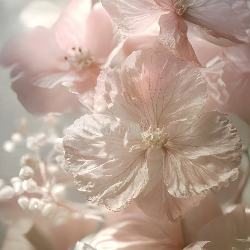 Close-up of Delicate Soft Pink Flowers Stock Illustration ...