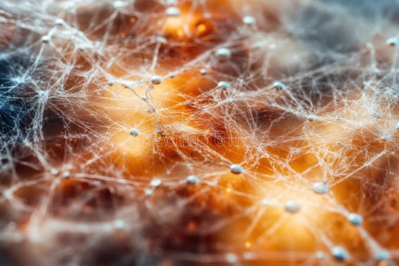 Close-up of Delicate Webbed Structure with Orange and White Textures ...