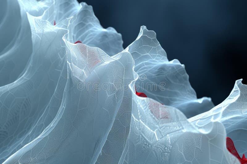 Close-up of Delicate White Fabric with Intricate Patterns and Red ...