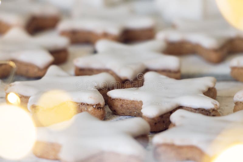 Delicious Cinnamon Stars with Shiny Light Stock Image - Image of wooden ...