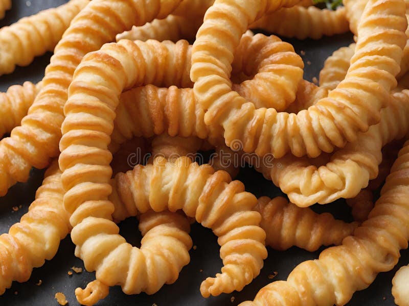 Close Up of Delicious Food, Crispy Worm Fried Stock Illustration ...