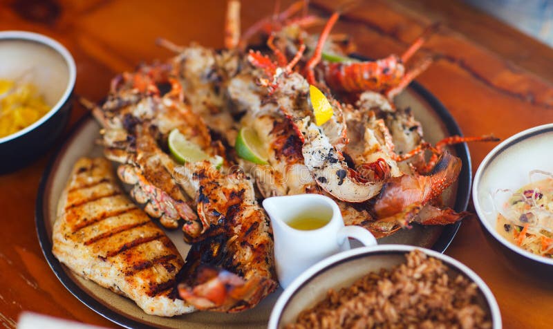 Grilled seafood platter stock photo. Image of delicious - 29836314