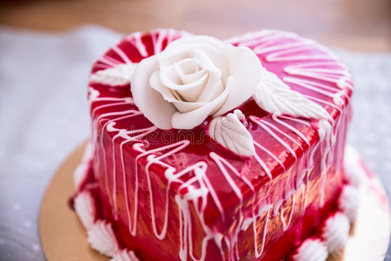 Heart Shape Red Cake stock photo. Image of calorie, homemade - 103343616
