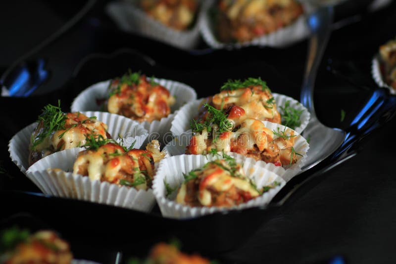 Close Up. Delicious Hot Dish on a Baking Sheet Stock Image - Image of ...