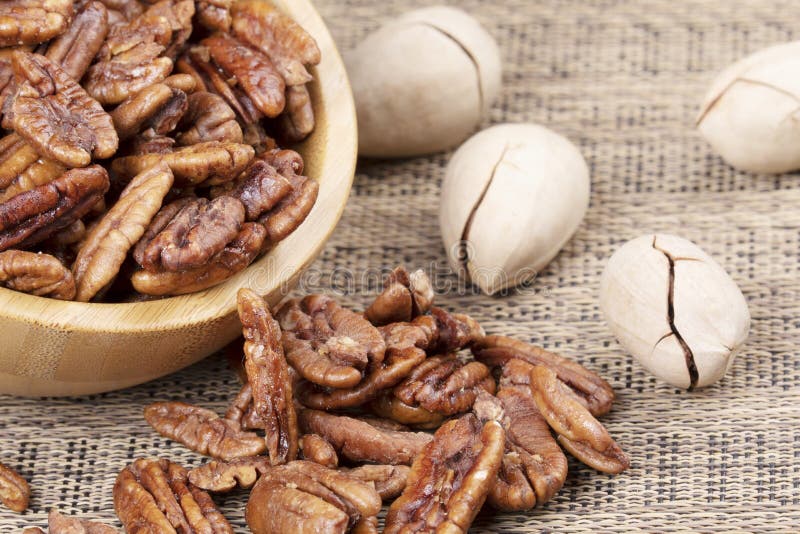 Close Up of Delicious Pecan Nuts, the Perfect Snack Food Stock Image ...