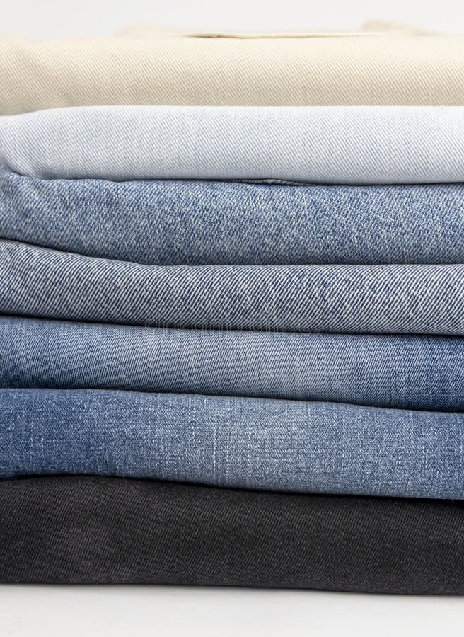 Close-up of Denim Textures of Different Colors. Denim Pants. Stock ...