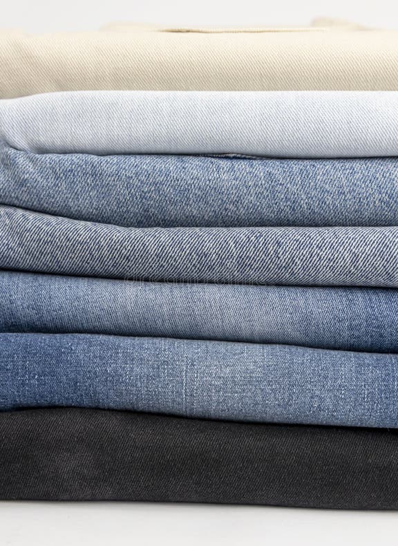 Close-up of Denim Textures of Different Colors. Denim Pants. Stock ...