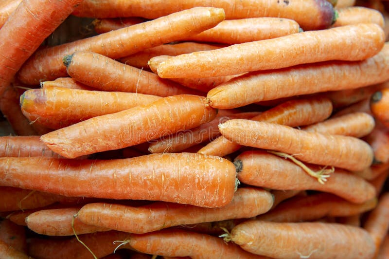 Close Up Dense Lots of Yellow Carrots in Vegetable Market Stock Photo ...