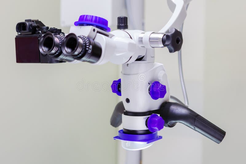 Close Up of Dental Microscope Stock Photo - Image of binocular ...