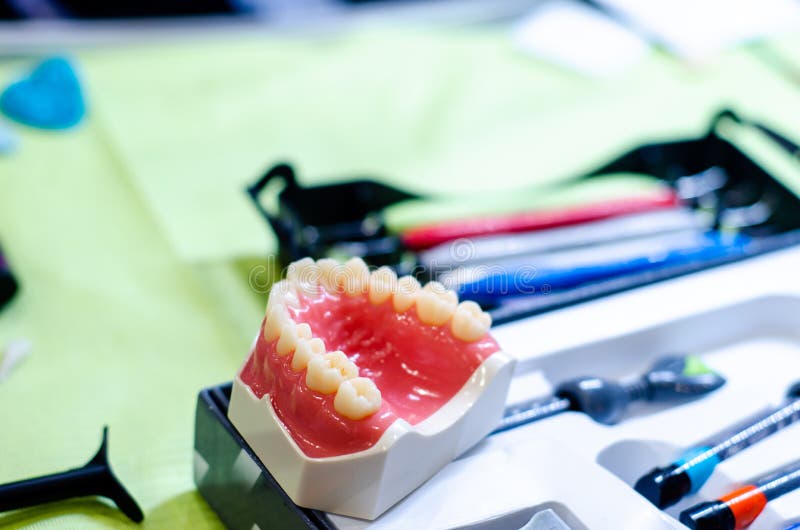 Close-up of Denture Manufacturing Process Stock Image - Image of ...