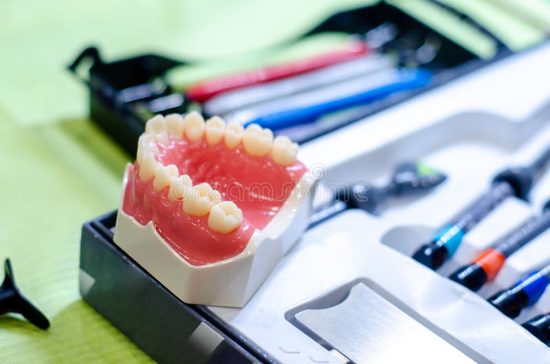 Close-up of Denture Manufacturing Process Stock Photo - Image of ...