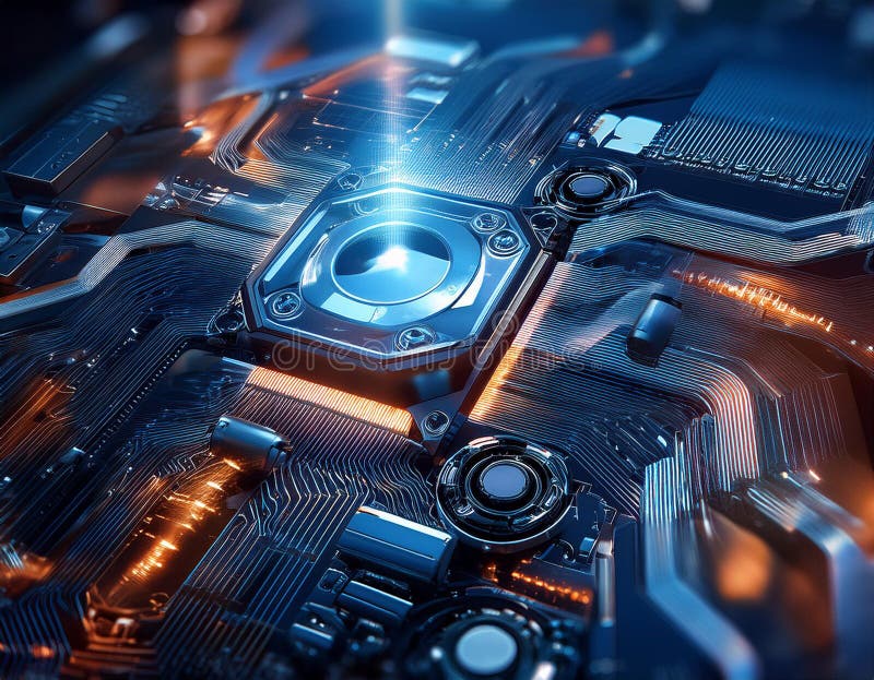 Close-Up Depiction of Future Technology, Highlighting Innovative ...