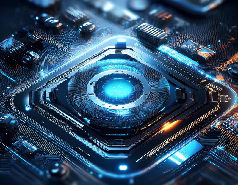 Close-Up Depiction of Future Technology, Highlighting Innovative ...