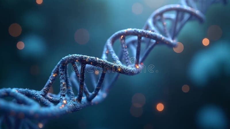 Detailed Microscopic Representation of DNA Structure with Intricate ...