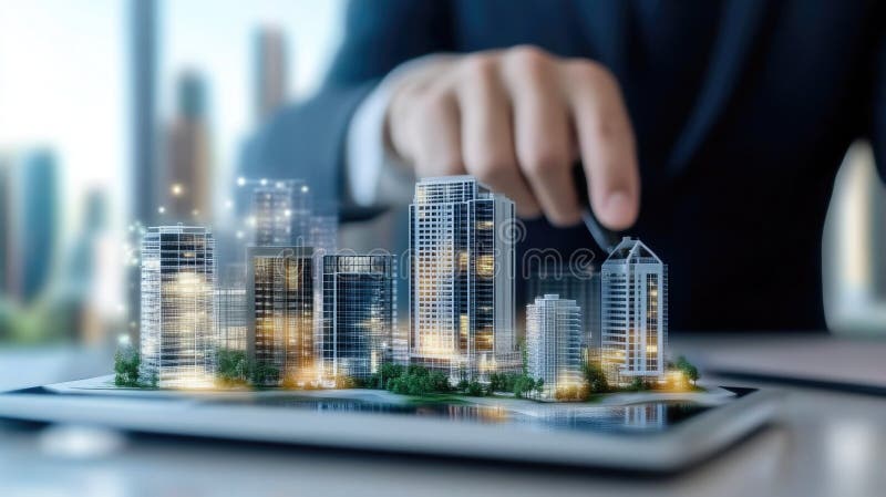 Close-up of Designer Refining Architectural Blueprint. Stock ...