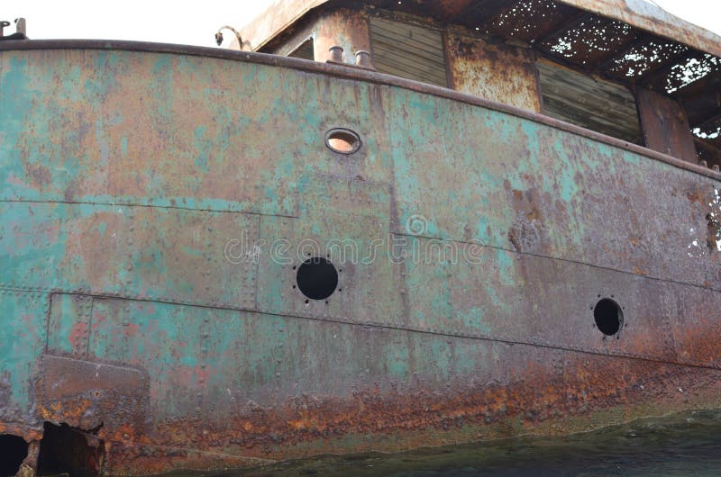 Close-up of an Old Rusty Ship Stock Image - Image of aground, naval ...