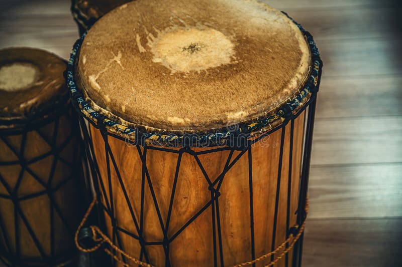 Close-up Detail of African Drums. Stock Photo - Image of music, exotic ...
