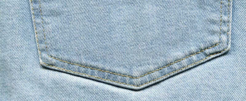 Close Up Detail of Back Pocket of Light Blue Jeans Stock Image - Image ...