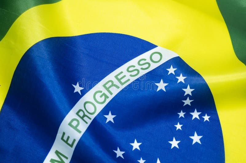 Close Up Detail of Brazilian Flag Stock Image - Image of colorful ...