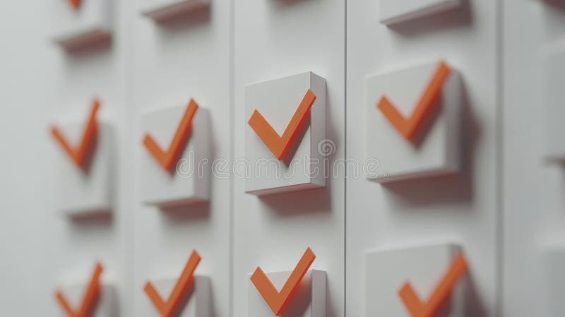 Orange Checkmarks Highlighting Accomplishments Stock Illustrations – 1 ...