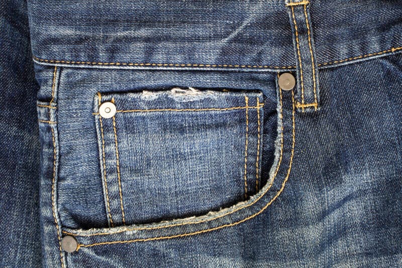 Close-up Detail of Front Pocket of Jeans Stock Image - Image of wear ...