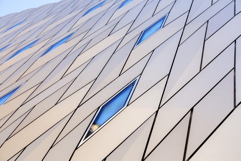 Close Up Detail from a Modern Building Facade with Geometric Rhombus ...