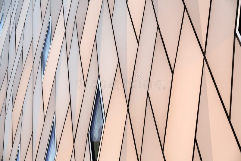 Close Up Detail from a Modern Building Facade with Geometric Rhombus ...
