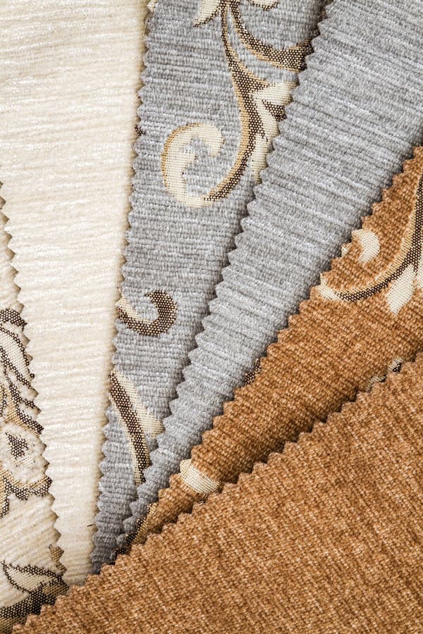 Close Up Detail of Multi Color Fabric Texture Samples Stock Photo ...