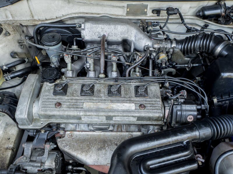 Close Up Detail of Old Car Engine Stock Image - Image of iron, power ...