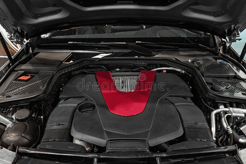 Close Up Detail of New Car Engine Stock Photo - Image of interior ...