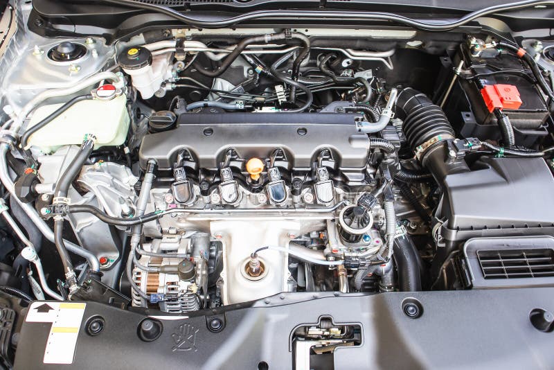 Close Up Detail of New Car Gasoline Engine Stock Photo - Image of ...