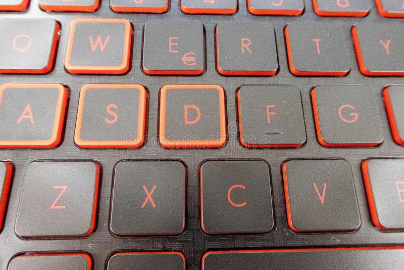 Close-up Detail of a QWERTY Keyboard of a Laptop PC Stock Photo - Image ...