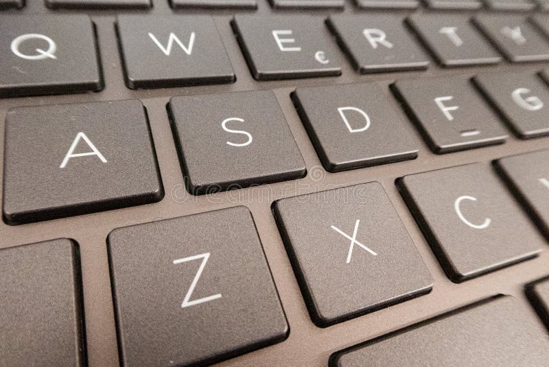 Close-up Detail of a QWERTY Keyboard of a Laptop PC Stock Image - Image ...