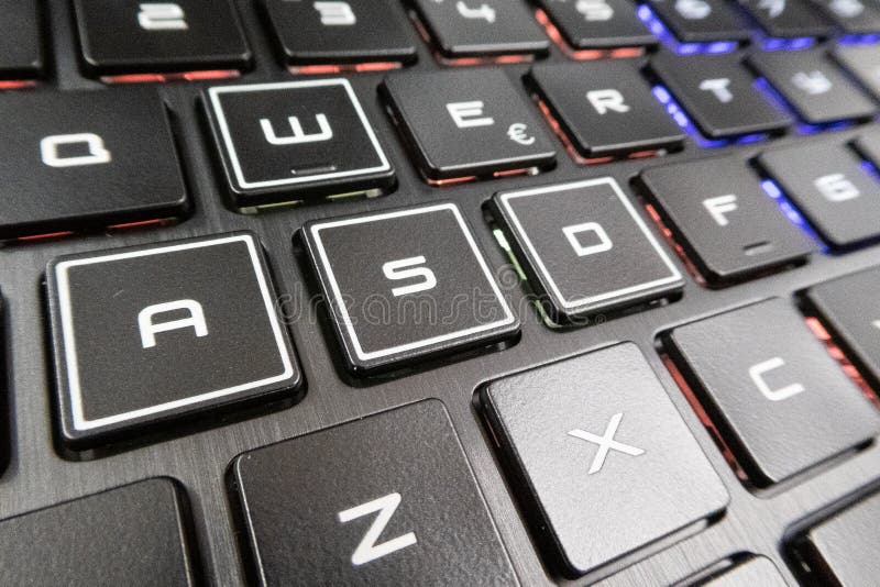 Close-up Detail of a QWERTY Keyboard of a Laptop PC Stock Photo - Image ...