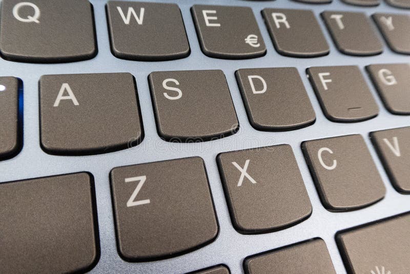 Close-up Detail of a QWERTY Keyboard of a Laptop PC Stock Photo - Image ...