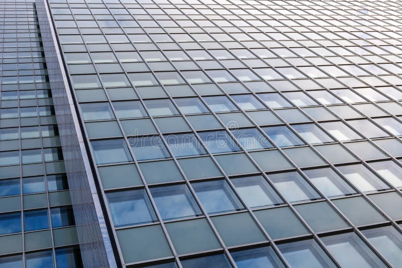 Reflected Glass Facade with Rectangular Windows Grid Frame System of ...