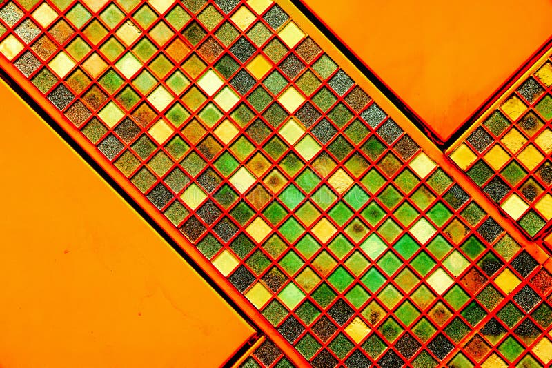 Close Up Detail of Reflected Glass Facade with Rectangular Windows Grid ...