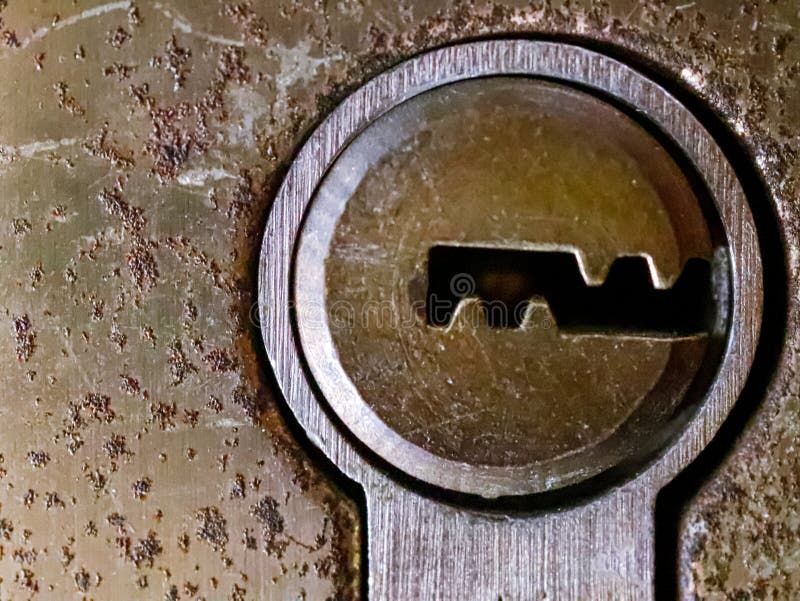 Close Up Detail of Rusty Housing Keyhole Stock Image - Image of lock ...