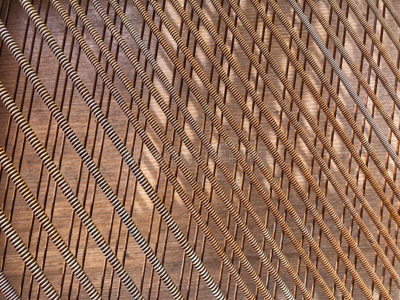 Close Up Detail of Rusty Piano Strings Stock Image - Image of detail ...