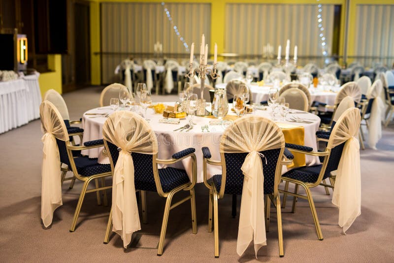 Close Up Detail of Served Table. Wedding Table Set for Dinner. Stock ...